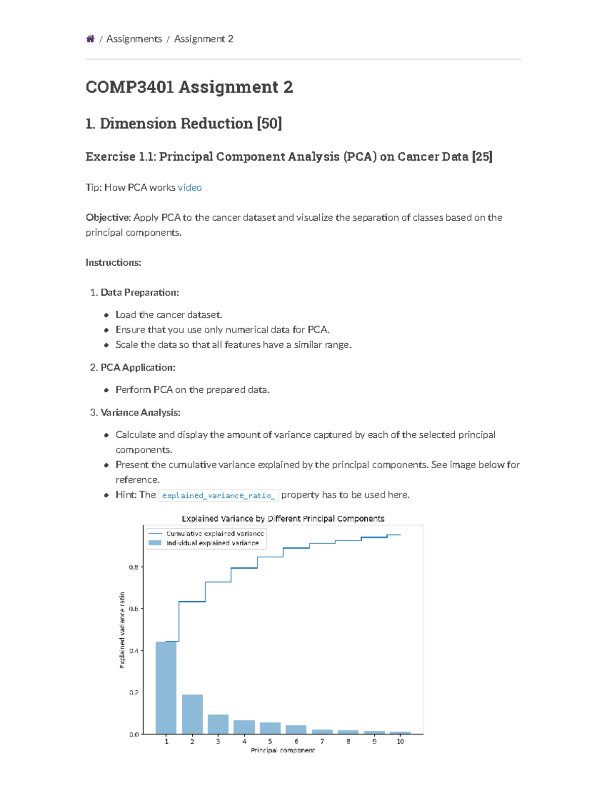 Assignment 2 - Dimension Reduction [50] Exercise 1: Principal Component ...