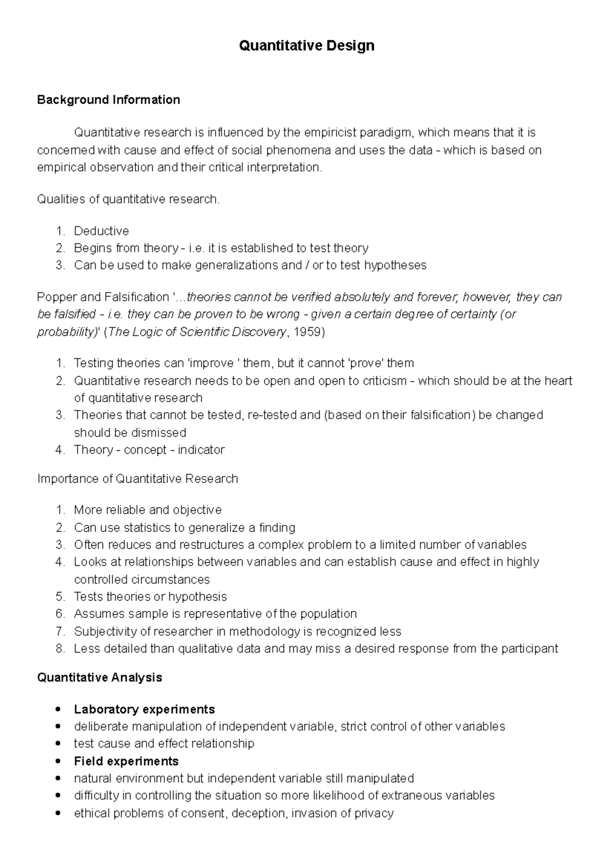 Quantitative Design ( Lecture ICT Research) - Quantitative Design ...