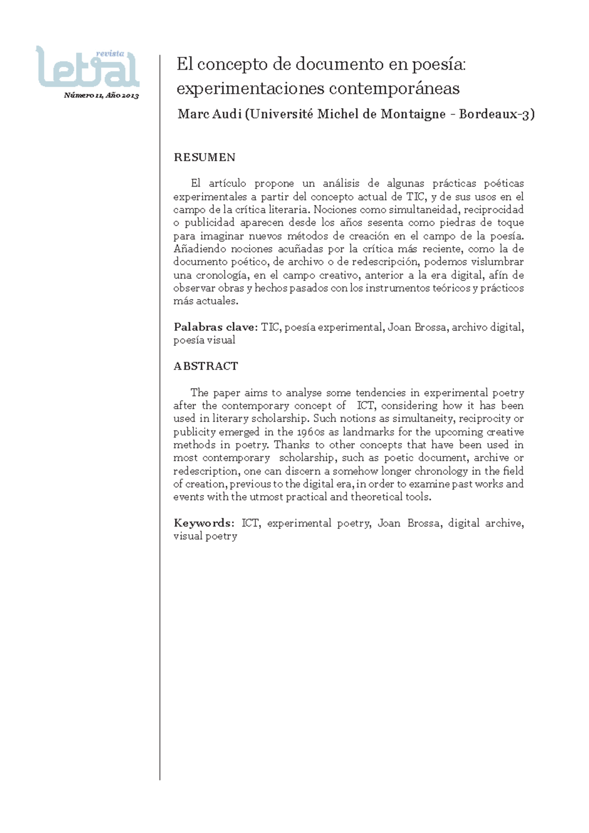 Dialnet-El Concepto De Documento En Poesia-5370537 - RESUMEN El ...