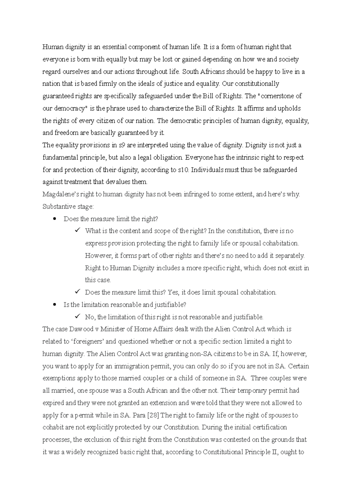 Con Tut 7 - Human Dignity - Human dignity is an essential component of ...