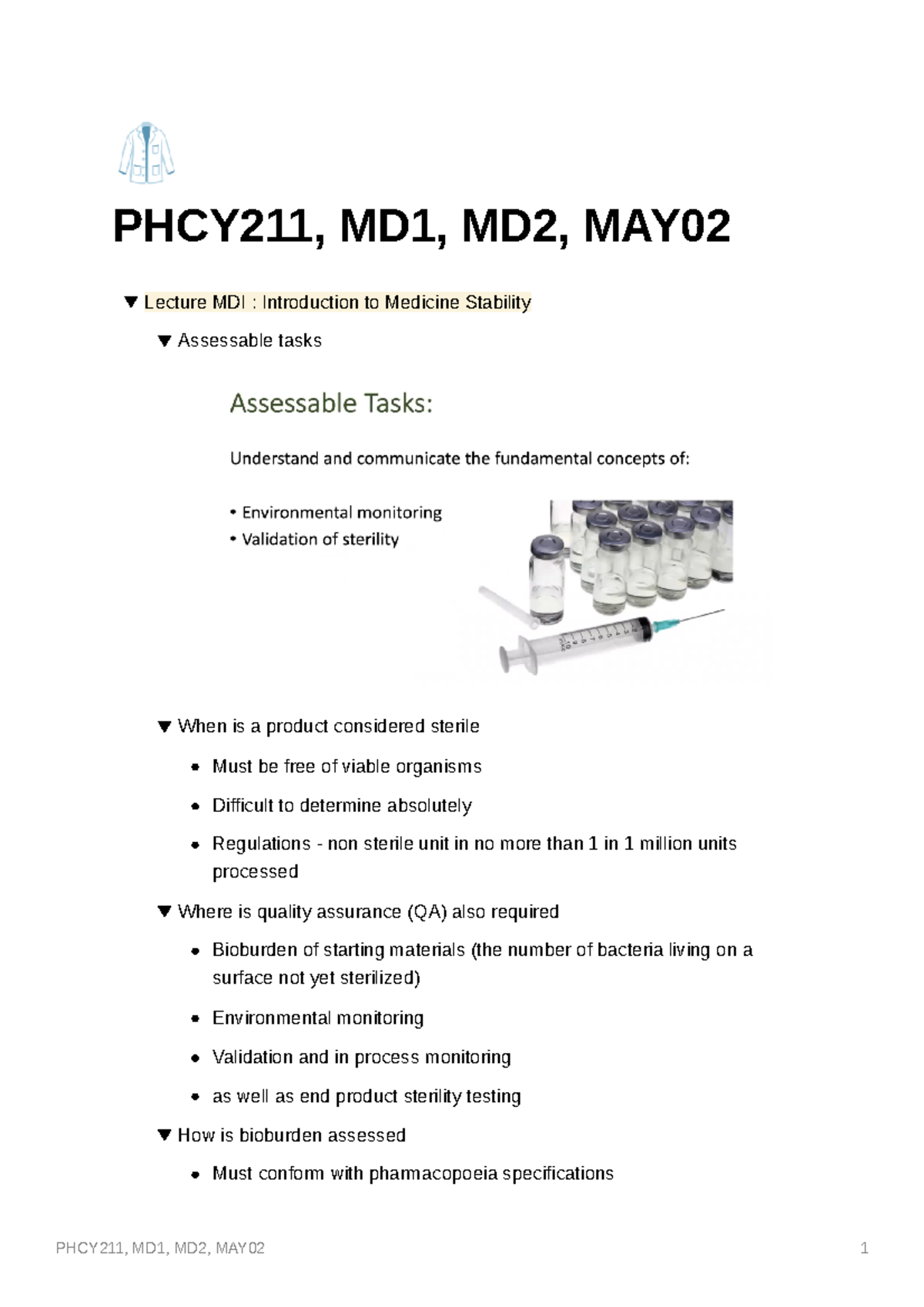 PHCY211 MD1 MD2 MAY02 - NOTES NOTES NOTES - 🥼 PHCY211, MD1, MD2, MAY ...