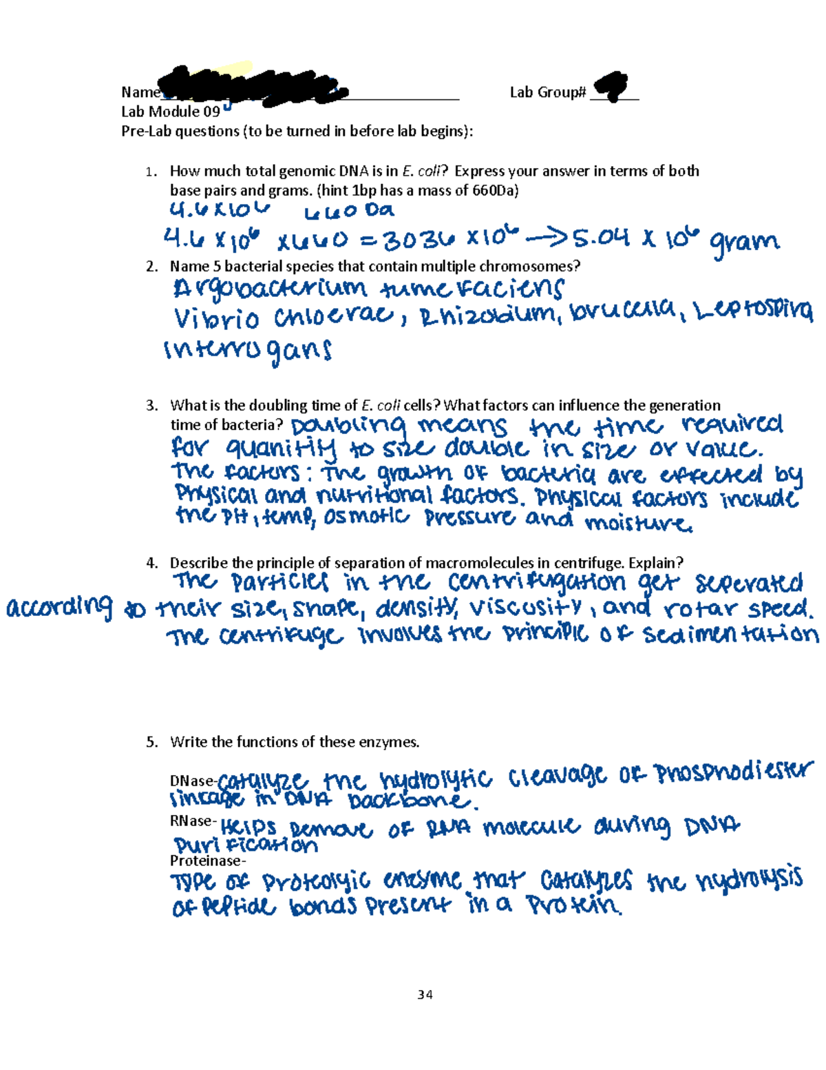BIOL 3450 Student Lab Manual Spring 2023(1) (1) 2 - 34 Name ...