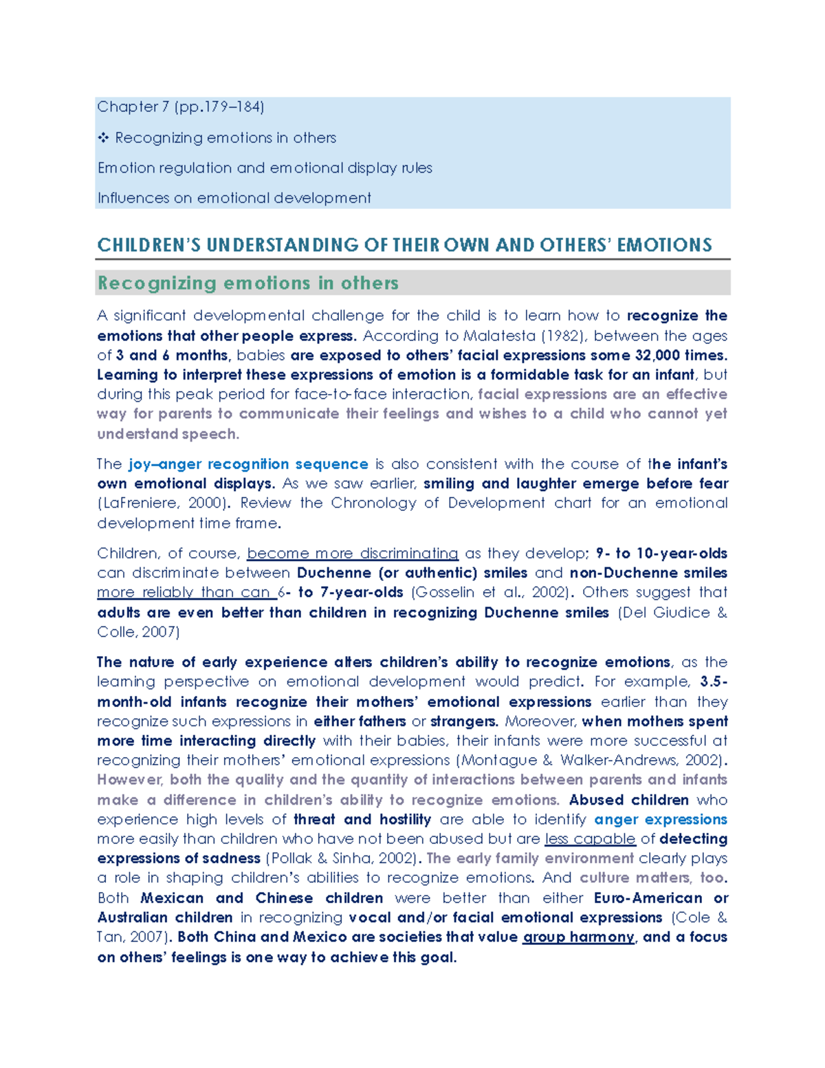 Emotional regulation and emotion display rules - Chapter 7 (pp–184 ...