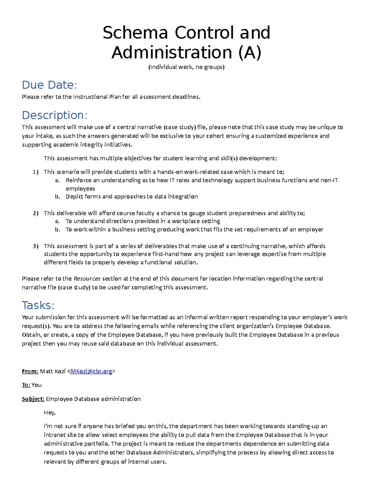 Assessment - Schema Control and Administration - 6.4.1.2. - Ver 1.0a - Individual - Schema ...