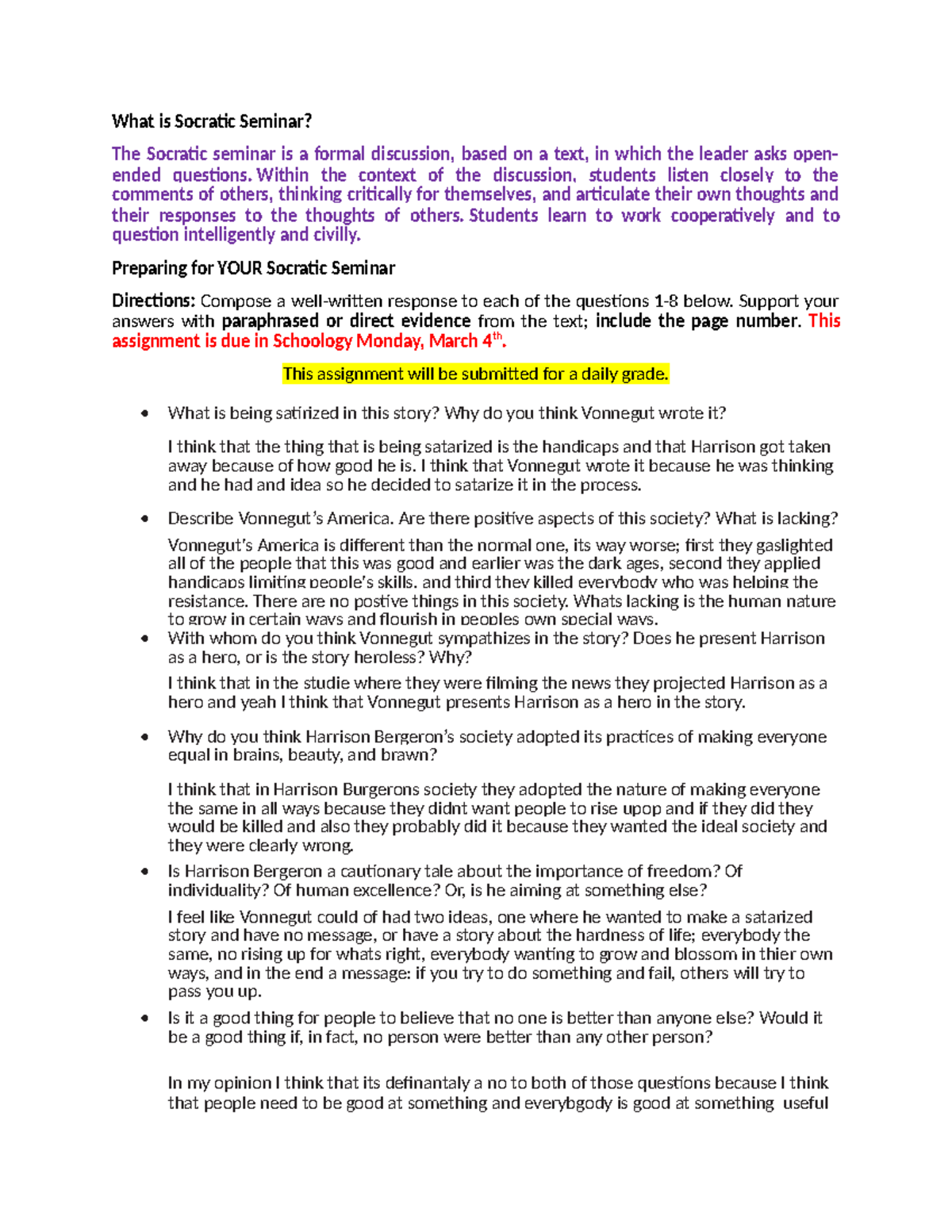 Socratic+Seminar+Questions+Harrison+Bergeron - What is Socratic Seminar ...