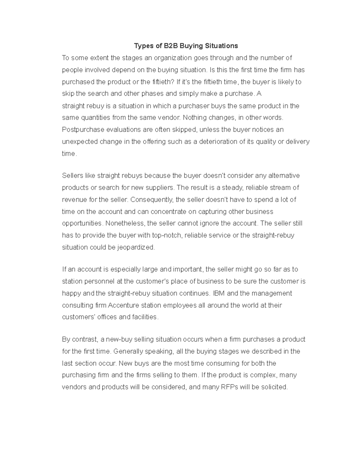 Business Buying Behavior - Types of B2B Buying Situations To some ...