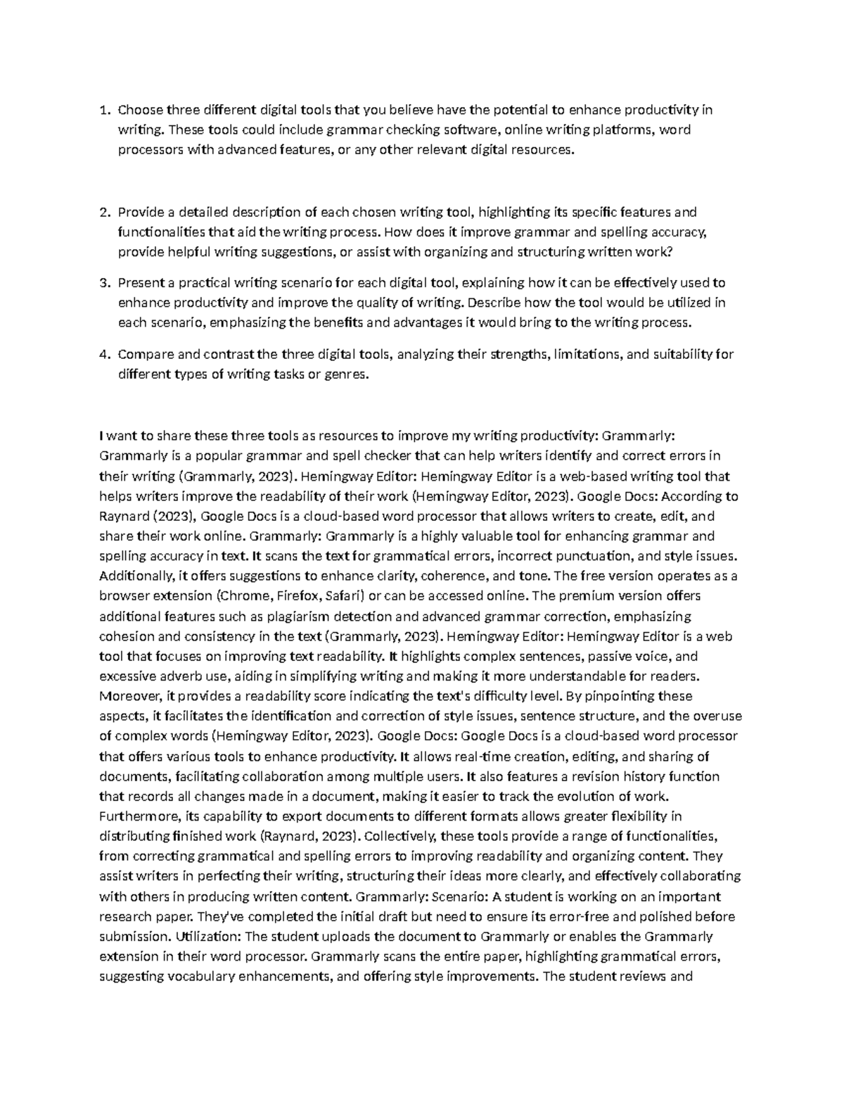 English composition - assignment activity unit 3 - Choose three different digital tools that you ...