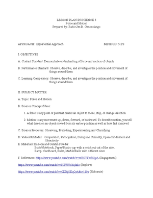 Lesson PLan on Eclipse Grade 5 - LESSON PLAN IN SCIENCE 5 Space ...