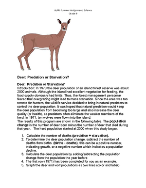 Deer Predation or Starvation Key - 4/23/2014 Deer: Predation or ...