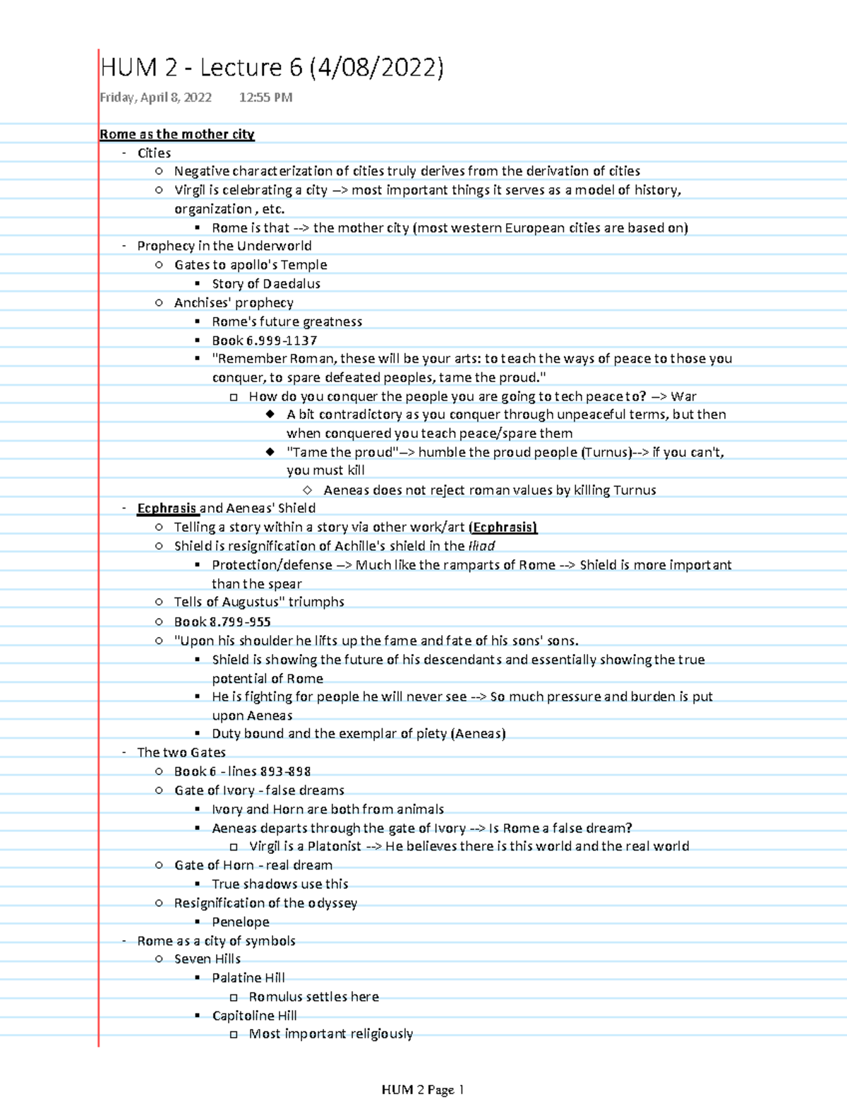 HUM 2 - Lecture 6 (4082022) - HUM2 - UCSD - Studocu