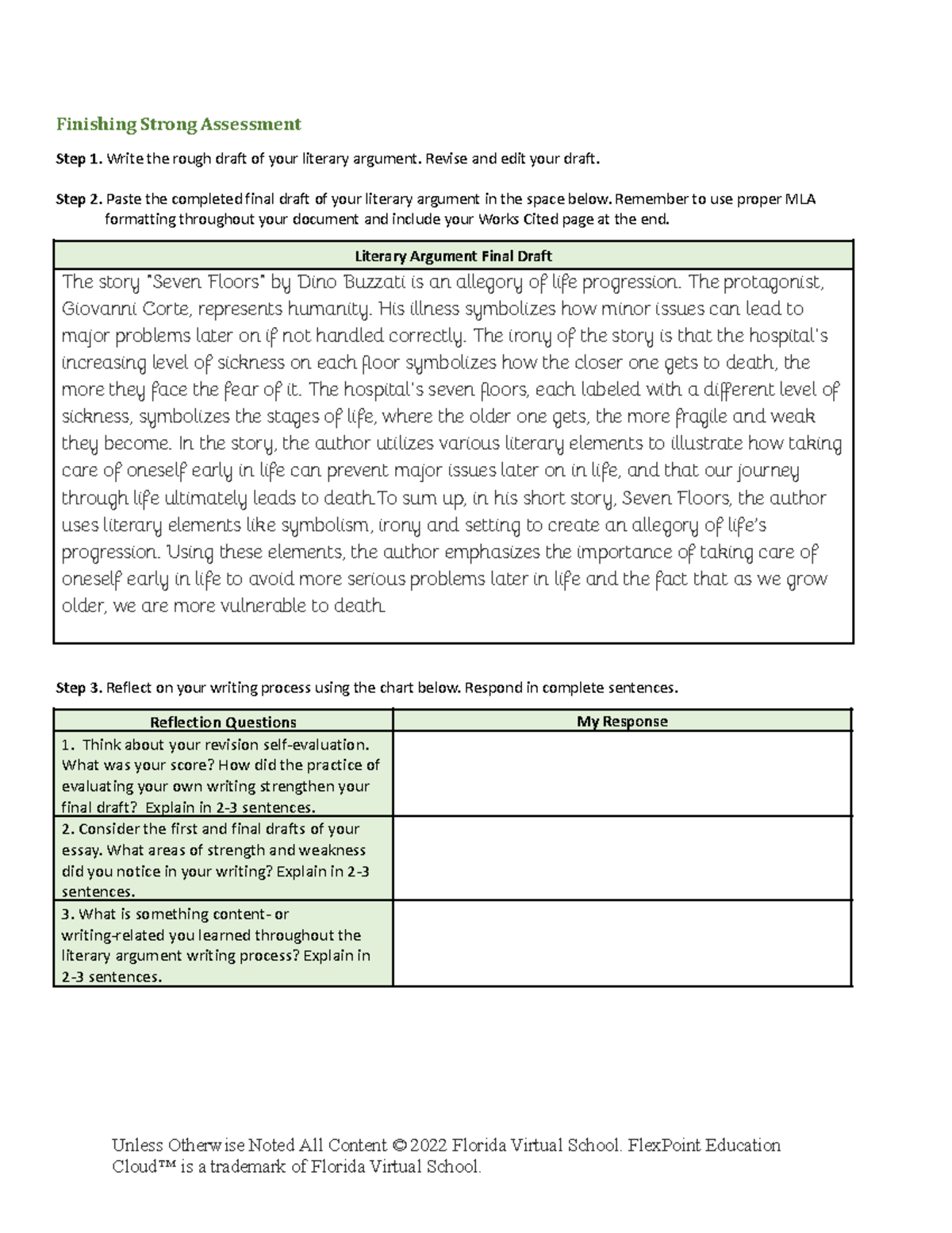 Copy of 3.05 Assessment - Finishing Strong Assessment Step 1. Write the ...