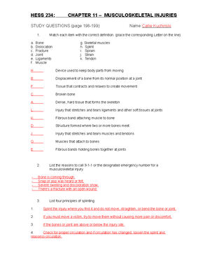 First Aid 3 - HESS 234: CHAPTER 3 - Before Giving Care STUDY QUESTIONS ...