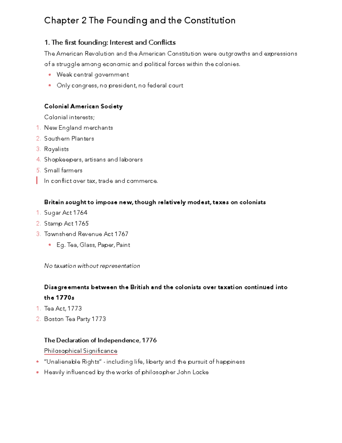 Chapter 2 The Founding and the Constitution - Chapter 2 The Founding ...