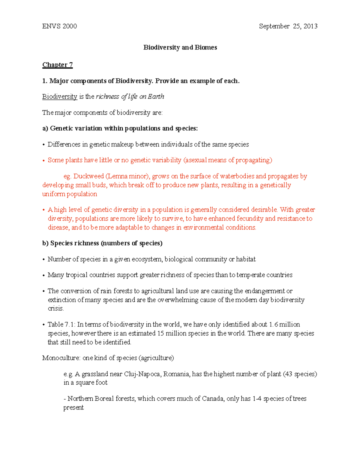 Biodiversity and Biomes - Biodiversity and Biomes Chapter 7 Major ...