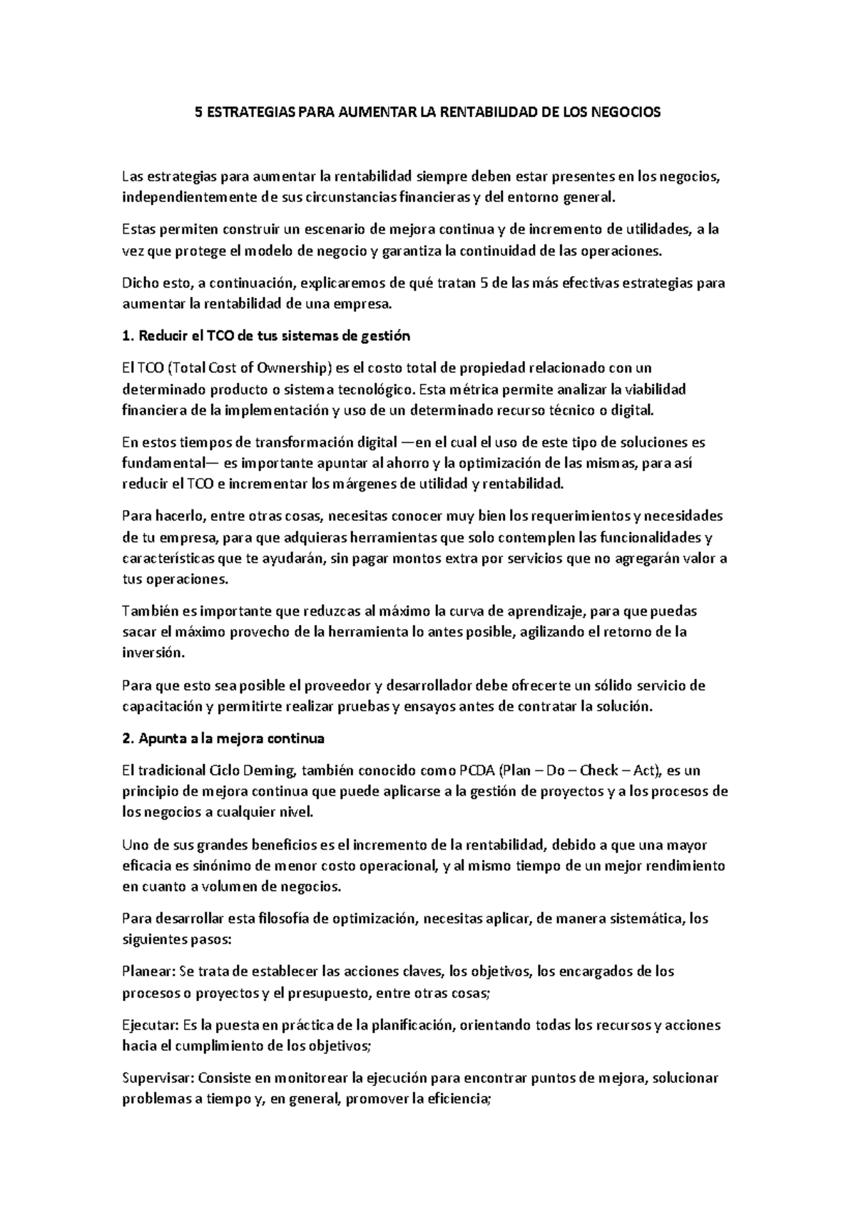 5 Estrategias PARA Aumentar LA Rentabilidad DE LOS Negocios - 5 ESTRATEGIAS PARA AUMENTAR LA ...