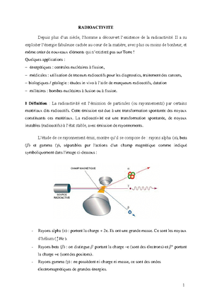 Cours de radioactivité SVT S1 P 1 - Manuel de cours Radioactivité SVT 0 ...