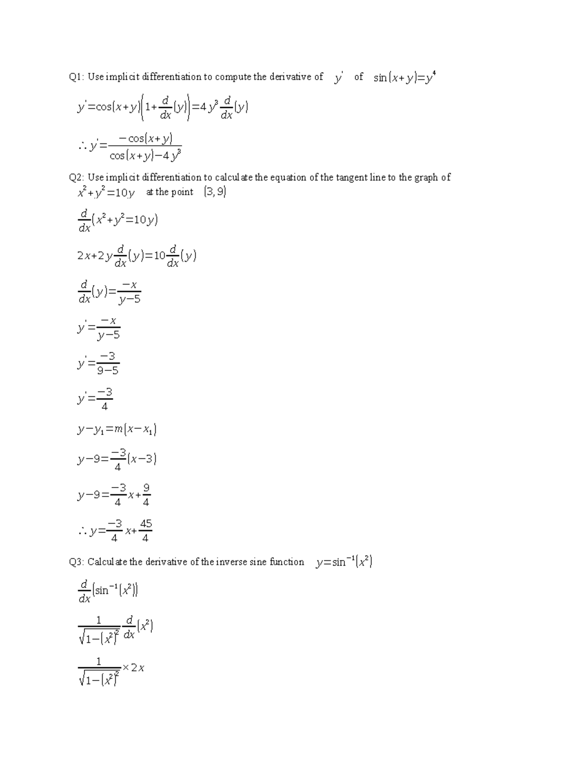 Module 8 - Web Section - Q1: Use implicit differentiation to compute ...