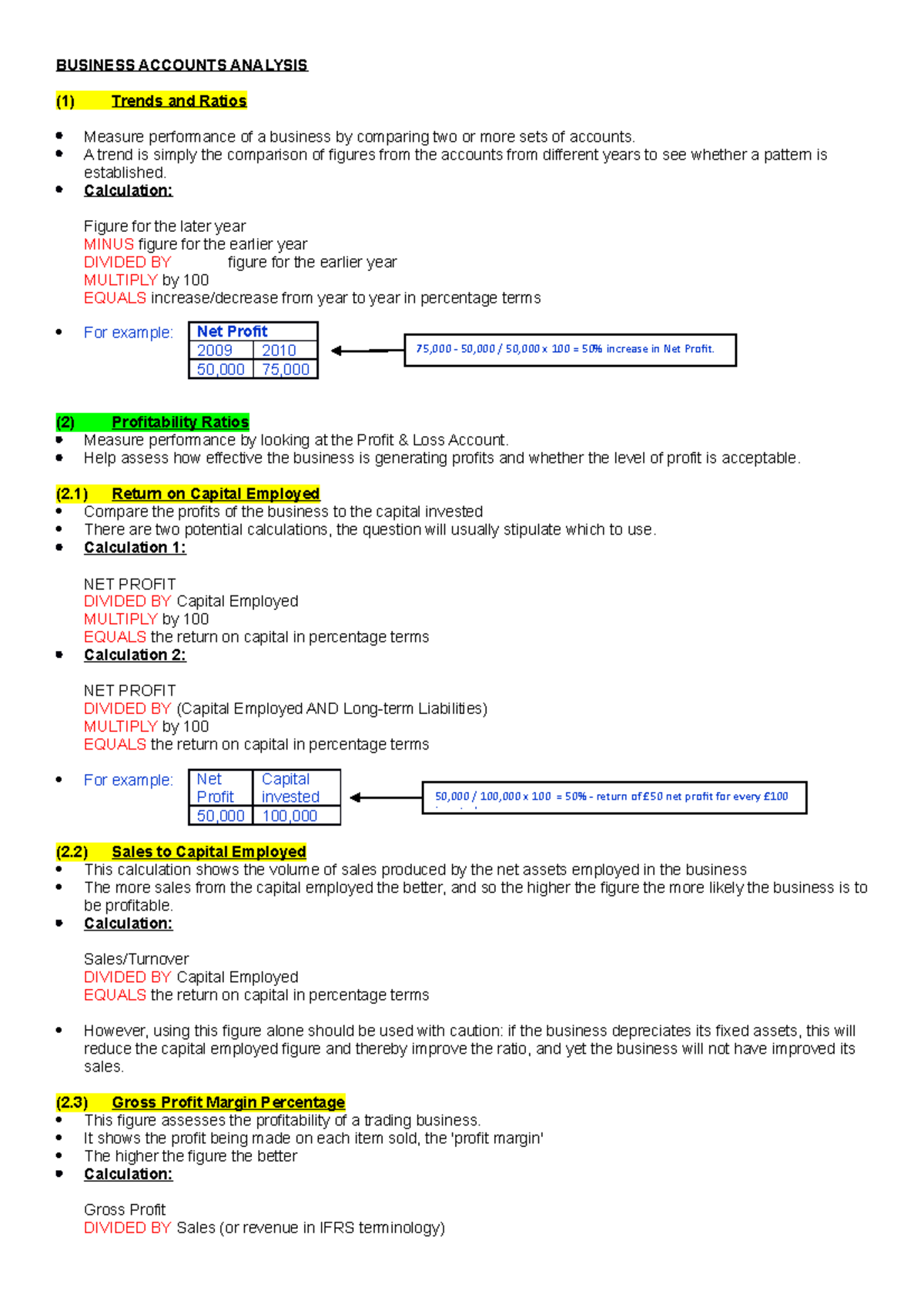 5. Business Accounts - Analysis - BUSINESS ACCOUNTS ANALYSIS (1) Trends ...