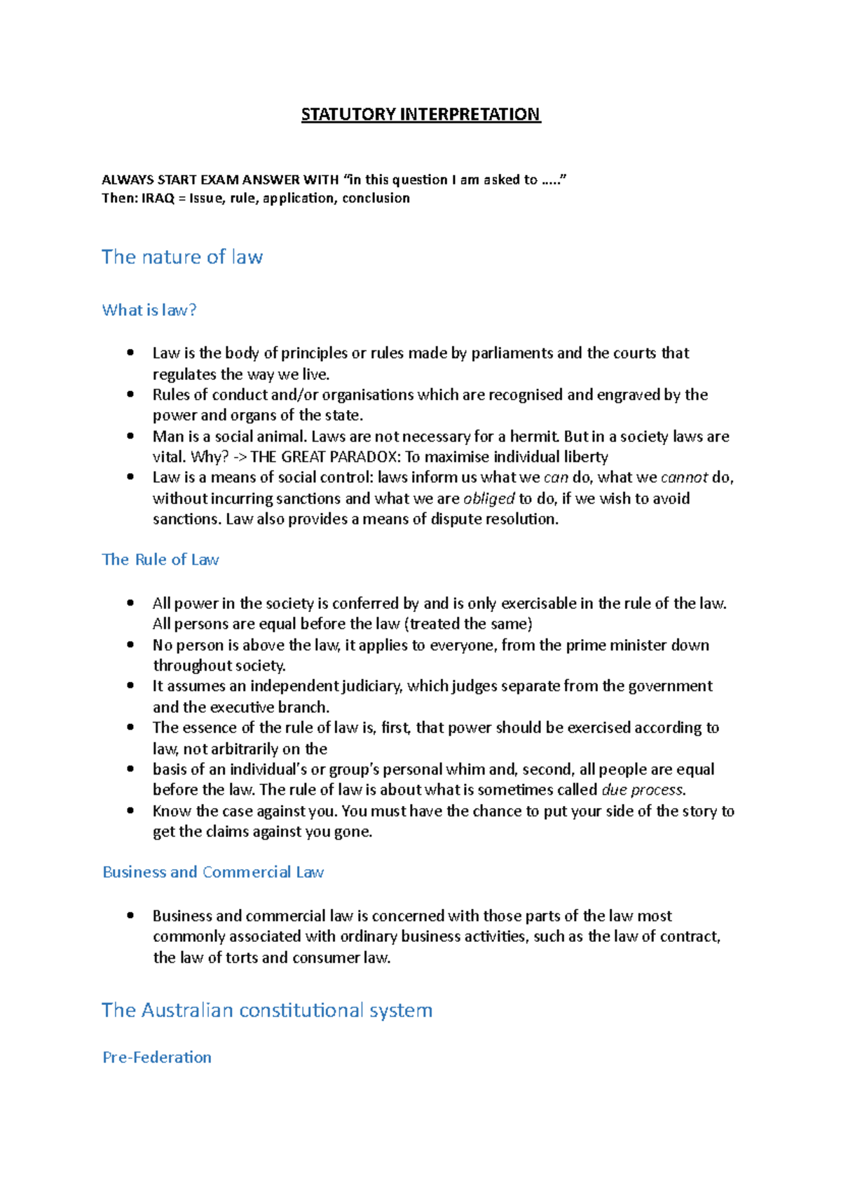 Statutory Interpretation and the Nature of Law - Studocu