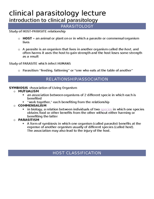 Cestodes - CESTODES Taenia saginata Common Name Intermediate Host ...