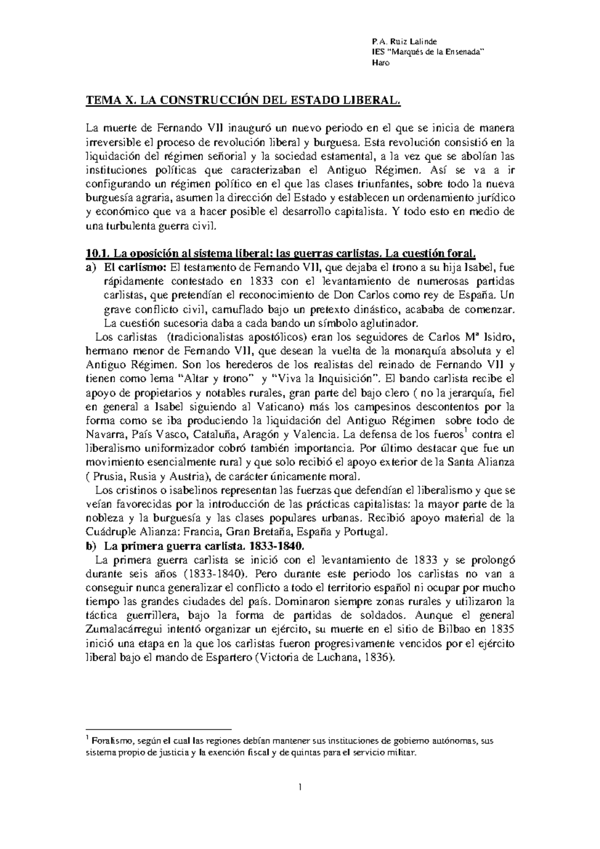 Construcción del estado liberal y Sexenio Revolucionario - IES “Marqués de la Ensenada” Haro ...