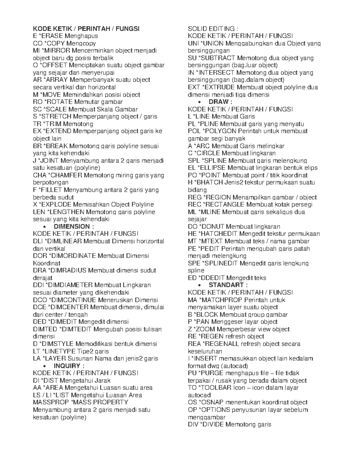 KODE Ketik Autocad desain drawing and modify - Mariculture Engineering ...