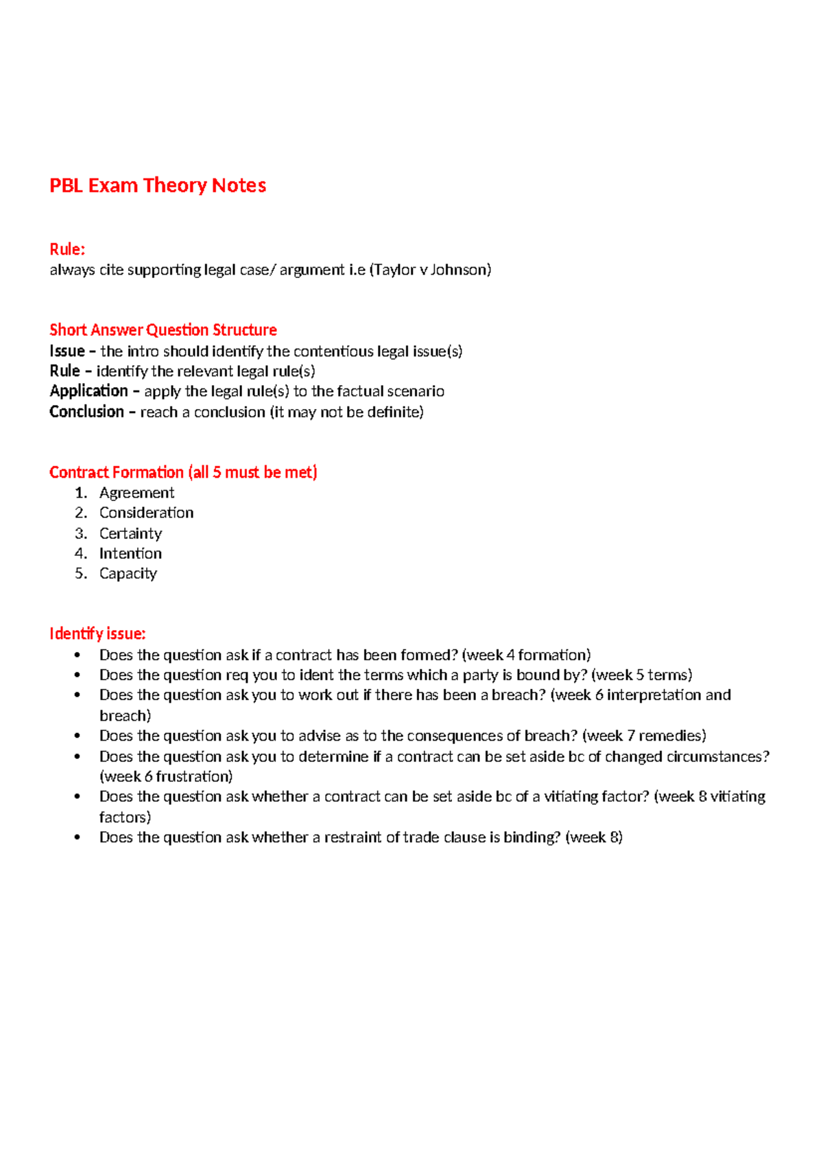Buslaw- Summaries - PBL Exam Theory Notes Rule: always cite supporting ...