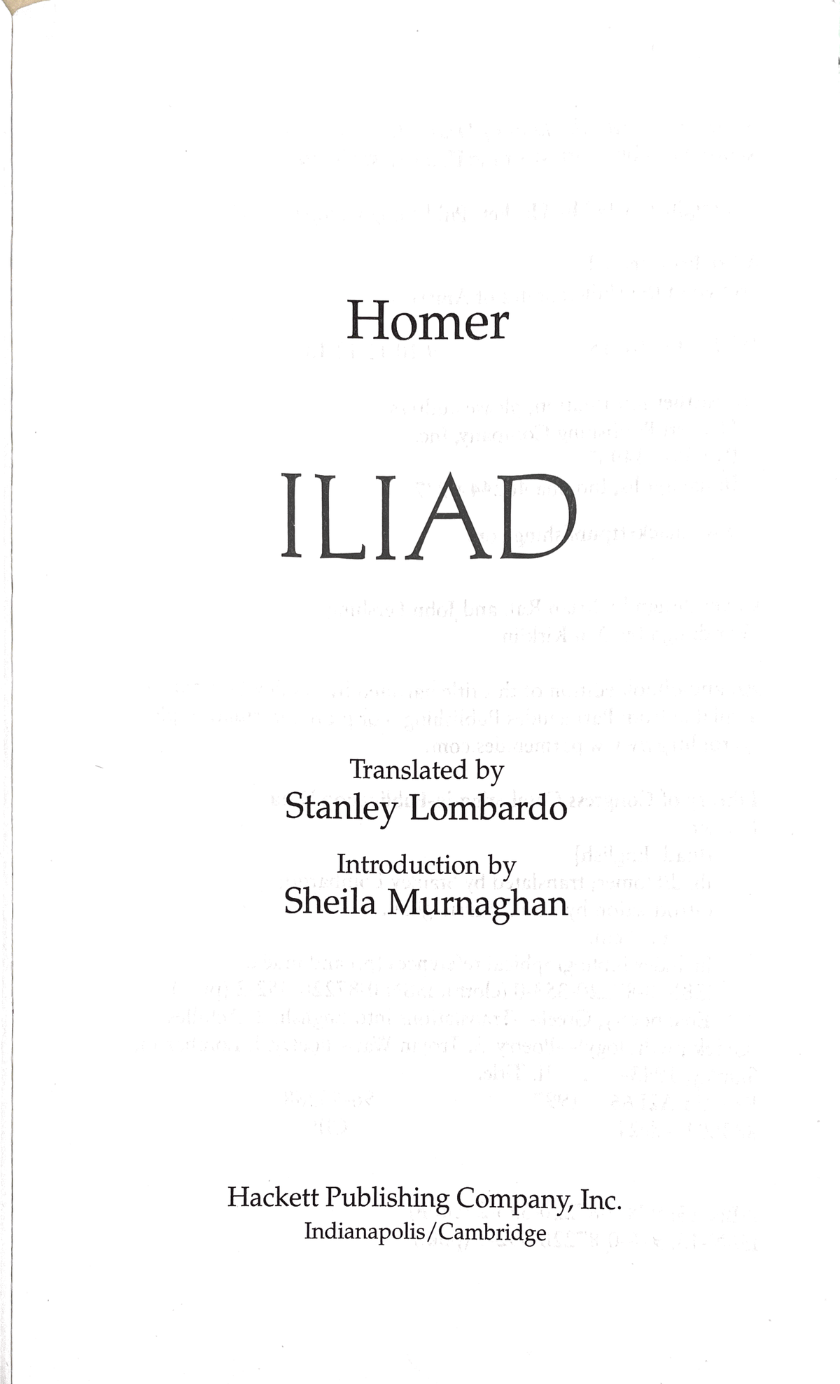 Homer Iliad 1 - reading - CLAS 109 - Studocu