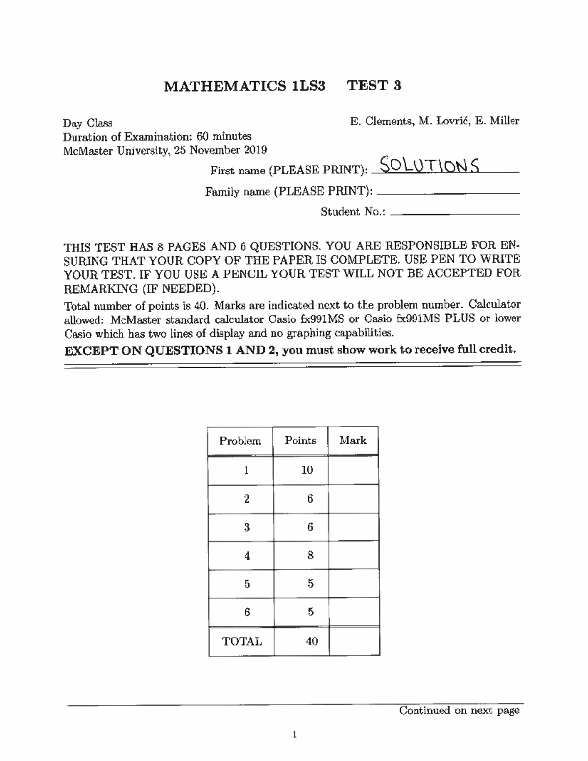 Math1LS3 practice test - Math 1Ls3 - Studocu