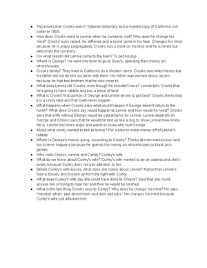 Of Mice and Men Chapter 3 Questions and Answers - What does Slim say he ...