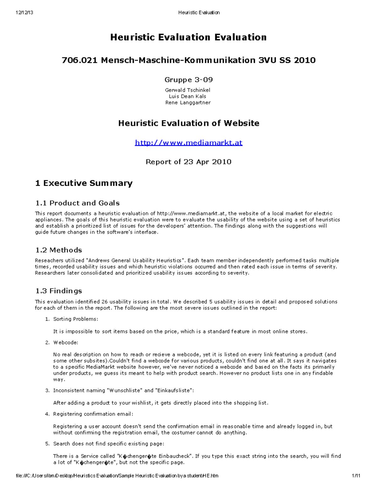 11. Lab Task-Heuristic Evaluation - Heuristic Evaluation Evaluation 706 - Studocu