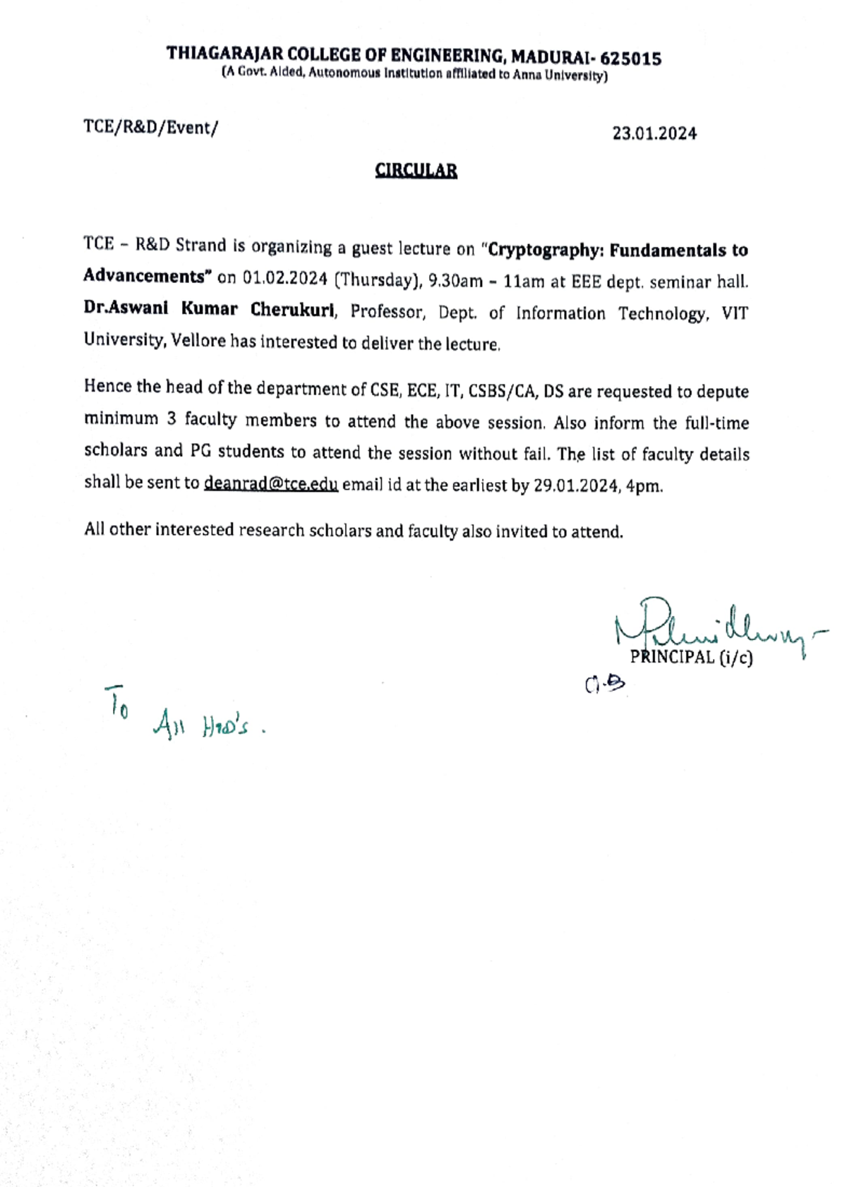 Guest lecture - circular copy - THIAGARAJAR COLLEGE OF ENGINEERING ...