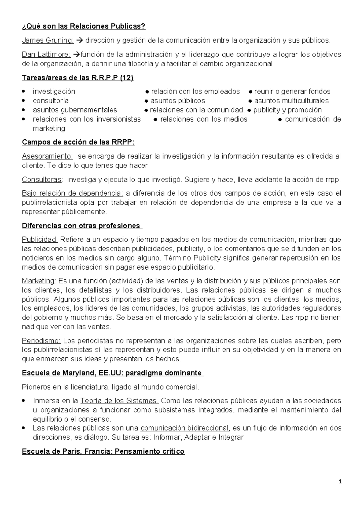 resumen primer parcial Relaciones Publicas - ¿Qué son las Relaciones ...