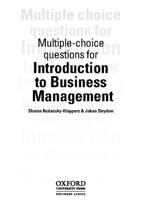 Business Management IB Exam Question Papers - MNB1601 - Studocu