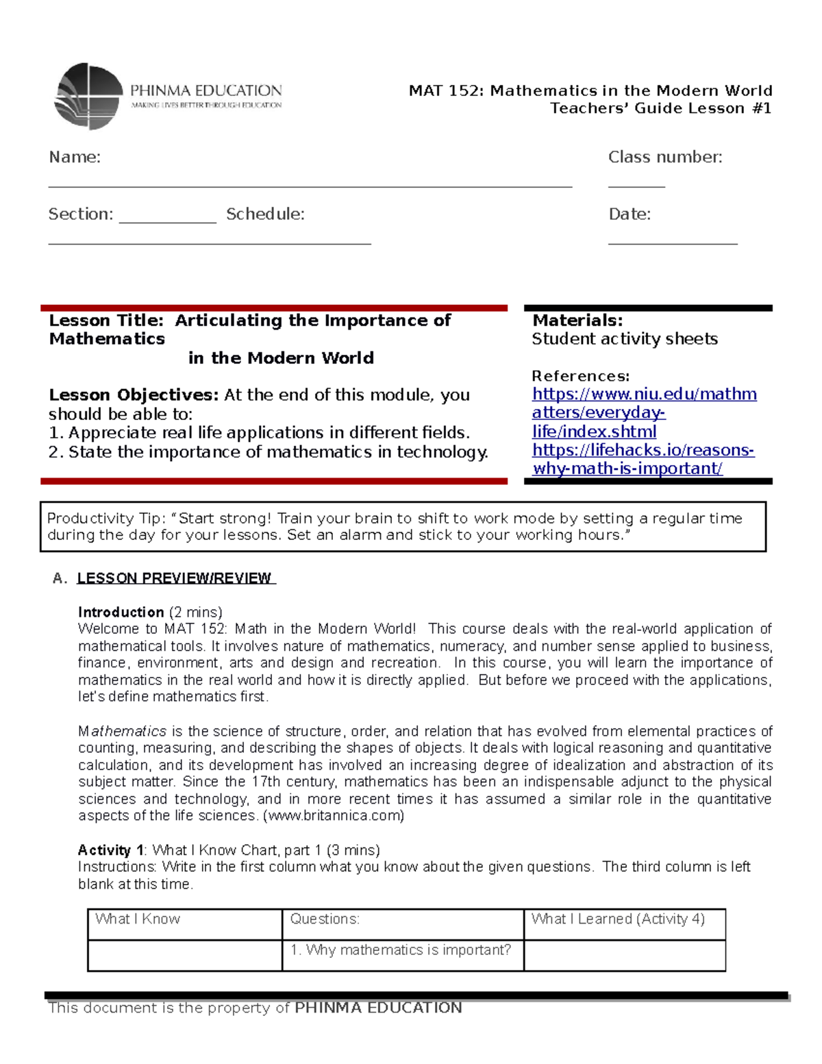 Copy-of-TG02-MAT-152- Lesson-1c Importance Comments - Teachers’ Guide ...
