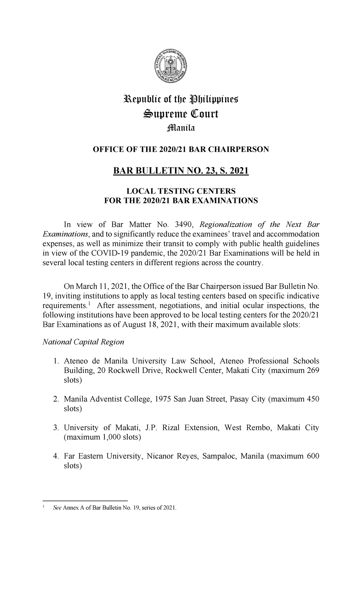 Bar-bulletin-23 - Notes - Republic of the Philippines Supreme Court ...