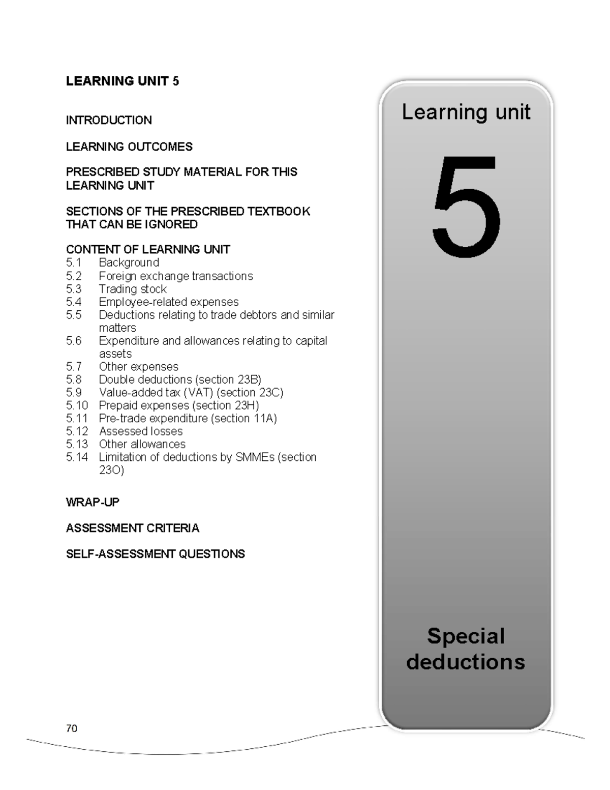 TAX3701 2022 TL 102 3 E - Learning unit 5 - LEARNING UNIT 5 INTRODUCTION LEARNING OUTCOMES - Studocu
