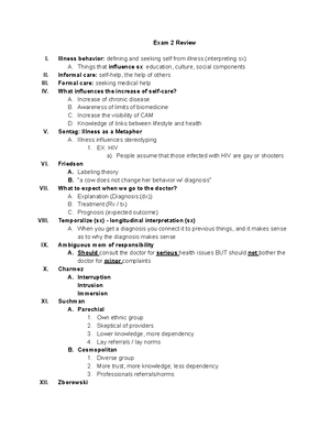 SOC 147 Exam 1 Review - Study Guide for Exam #1 - Intro To Medical Soc ...