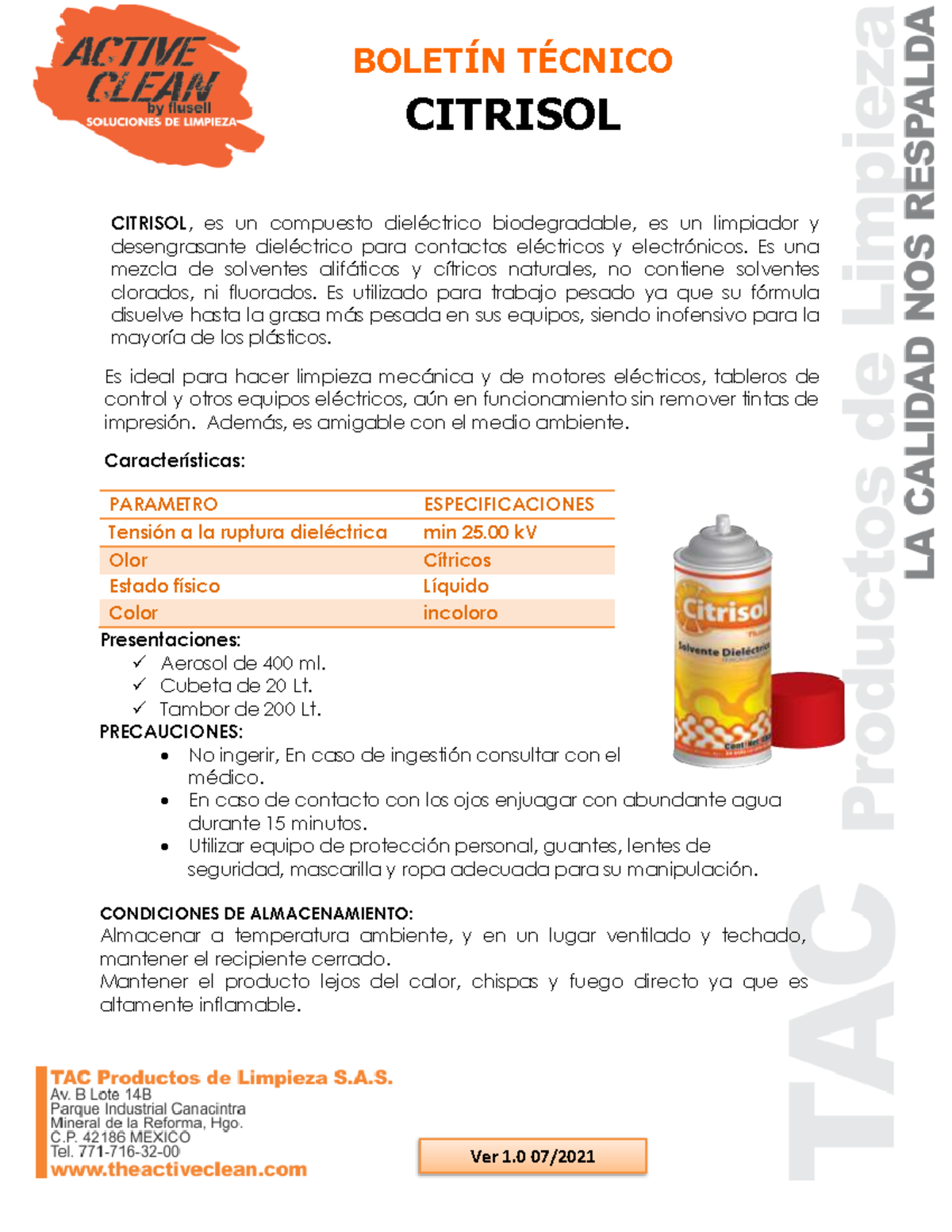 19 Flusell Citrisol - Hoja de seguridad de productos - Ver 1 07 /202 1 ...