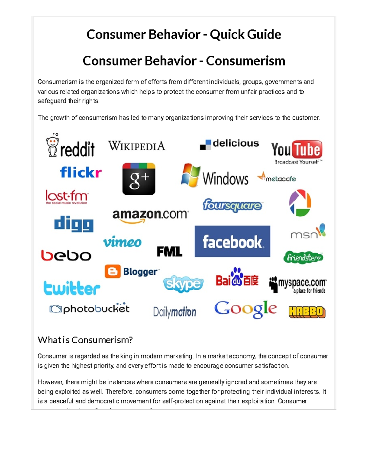 Consumer Behavior - Quick Guide - Consumer Behavior - Quick Guide ...