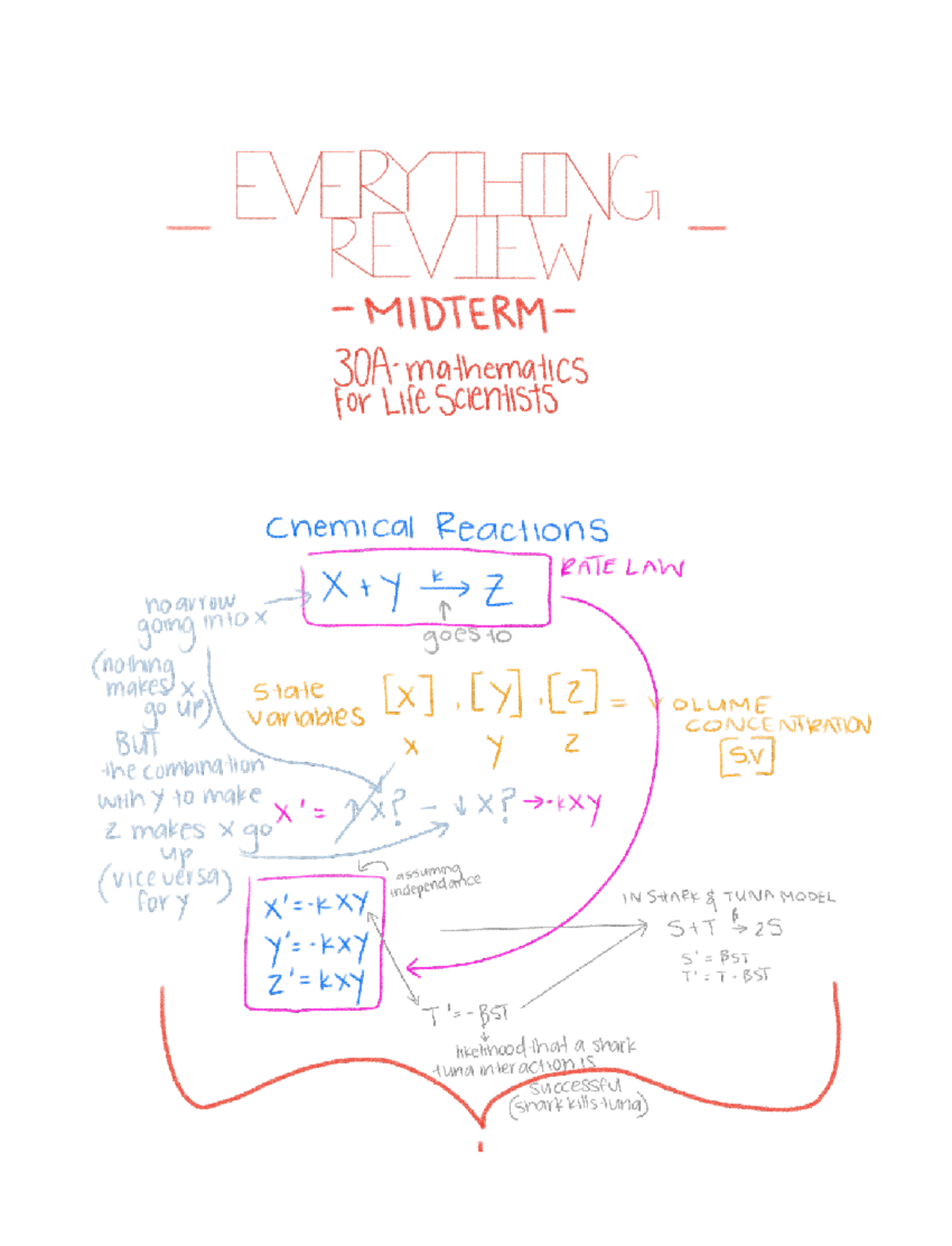 Math review notes - mathematics for Life Scientists Chemical Reactions ...