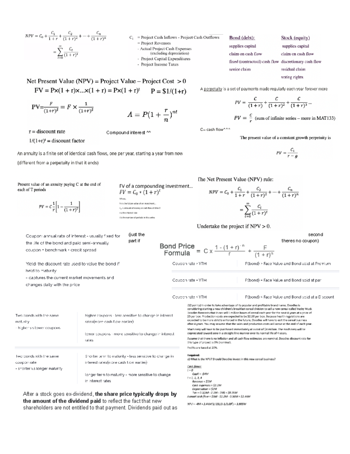 Rsm - Key formulas for use on the exam (exam from this school year ...