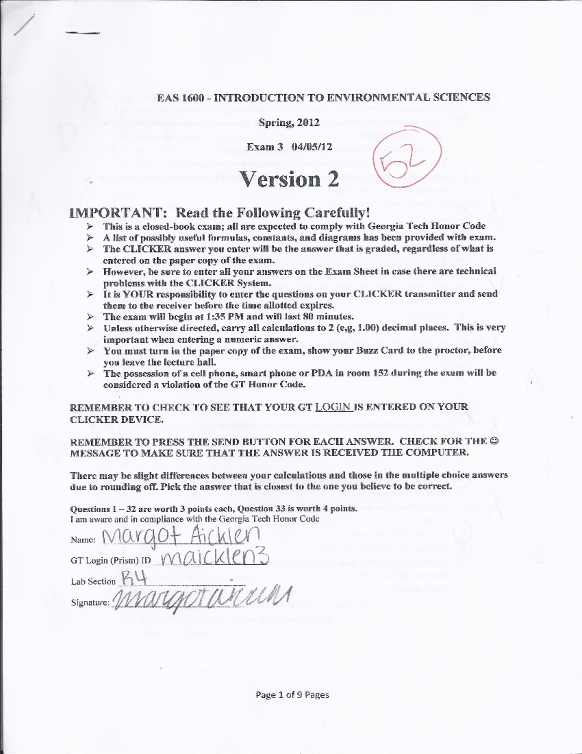 EAS 1600 Spring 2012 St. John Exam 3 - EAS 1600 - Studocu
