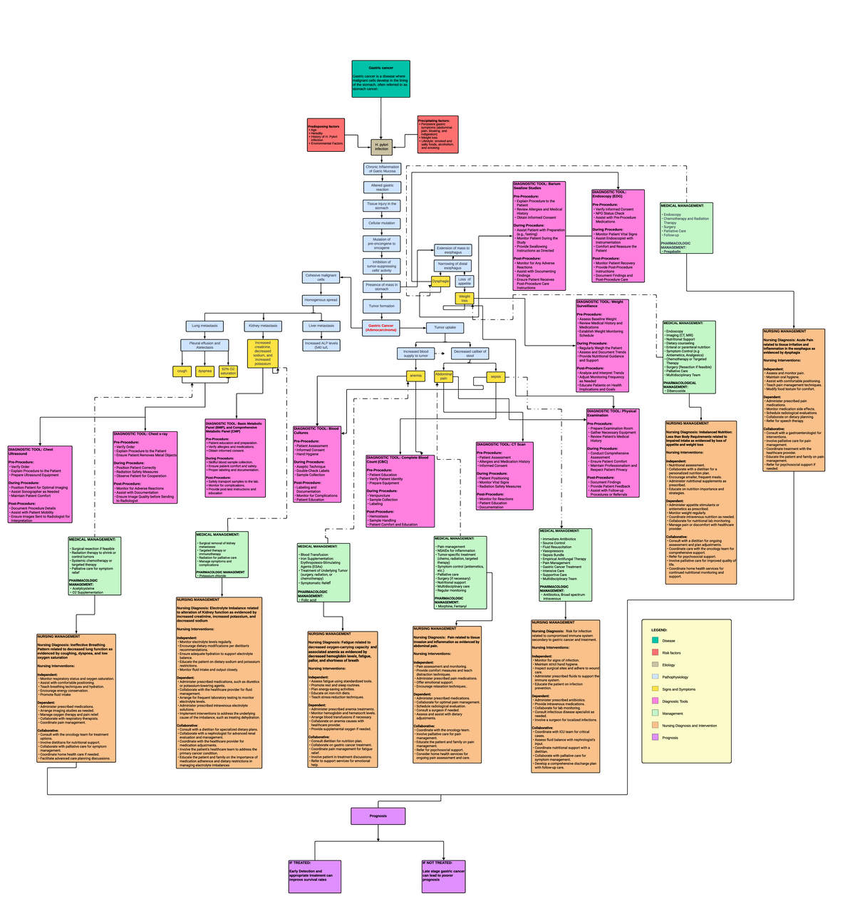Concept Map of Gastric Cancer - Precipitating factors: - Persistent ...