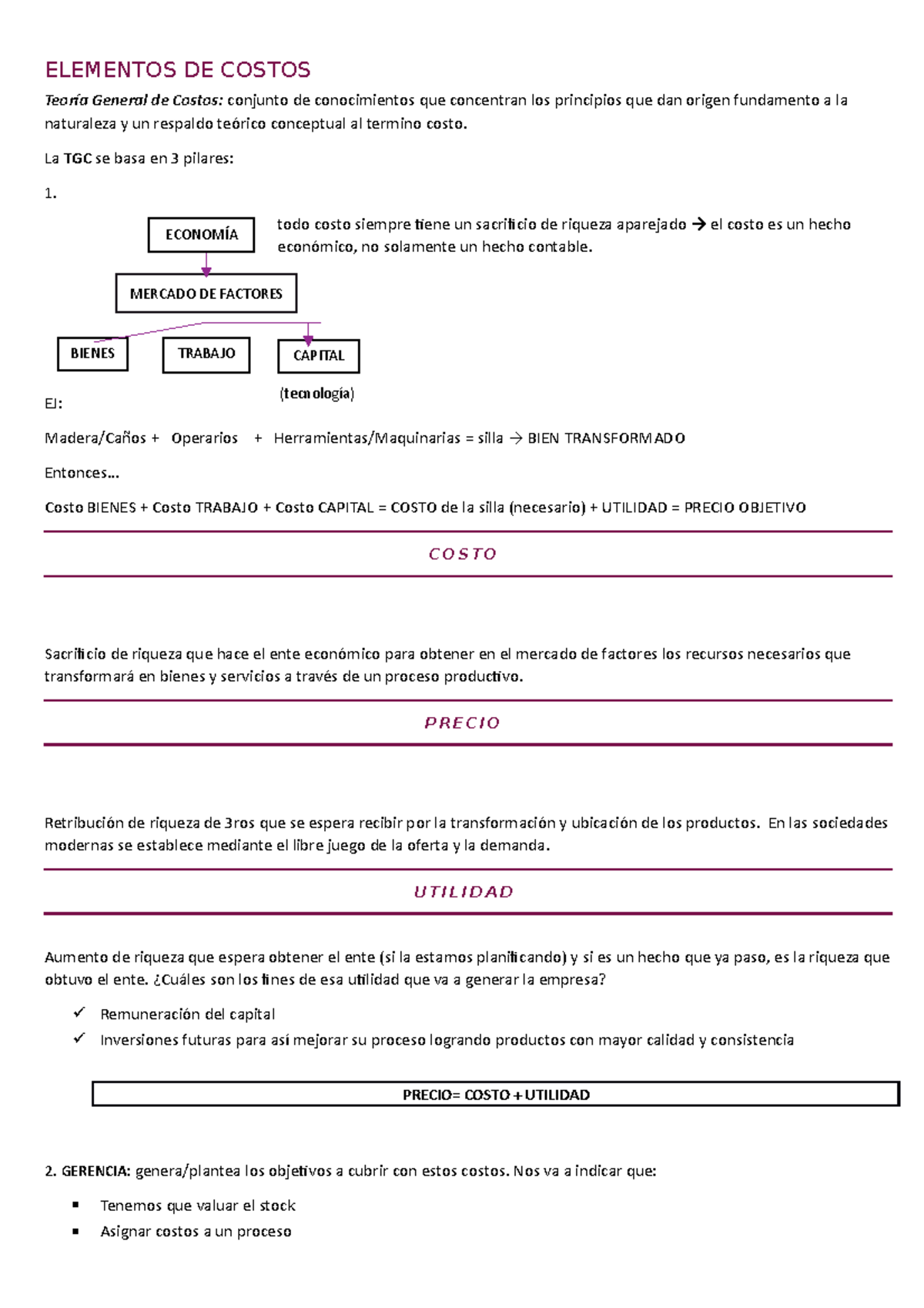 Costos 2022 - Nknnnn - ELEMENTOS DE COSTOS Teoría General de Costos ...