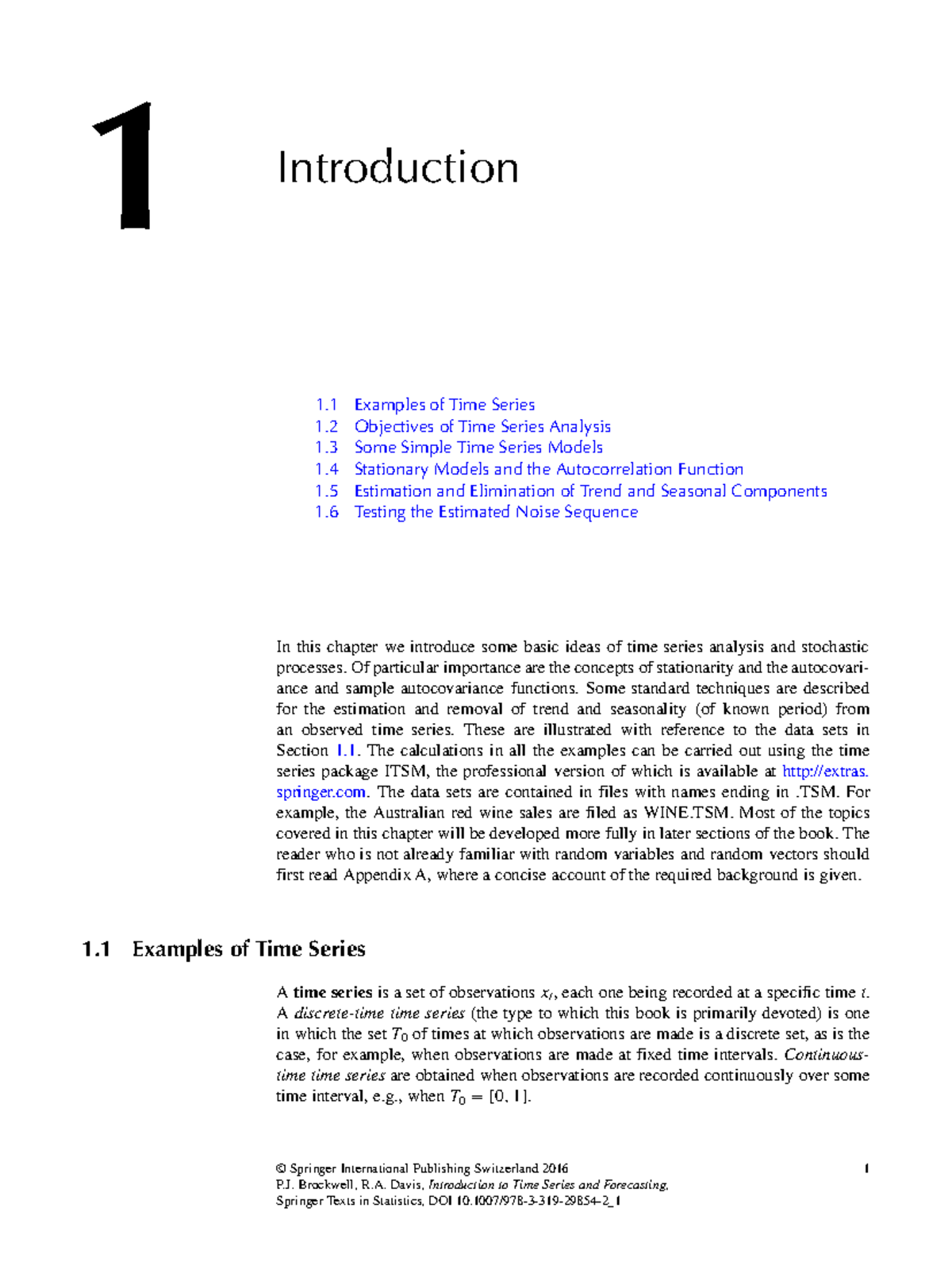 Estimation AND Elimination OF Trend AND Seasonal DATA - 1 Introduction ...