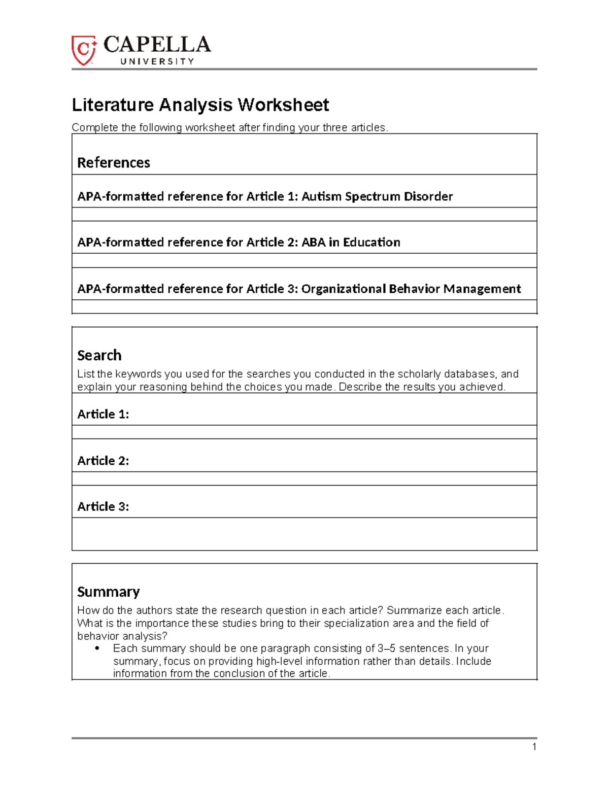 Cf literature analysis worksheet - Literature Analysis Worksheet ...