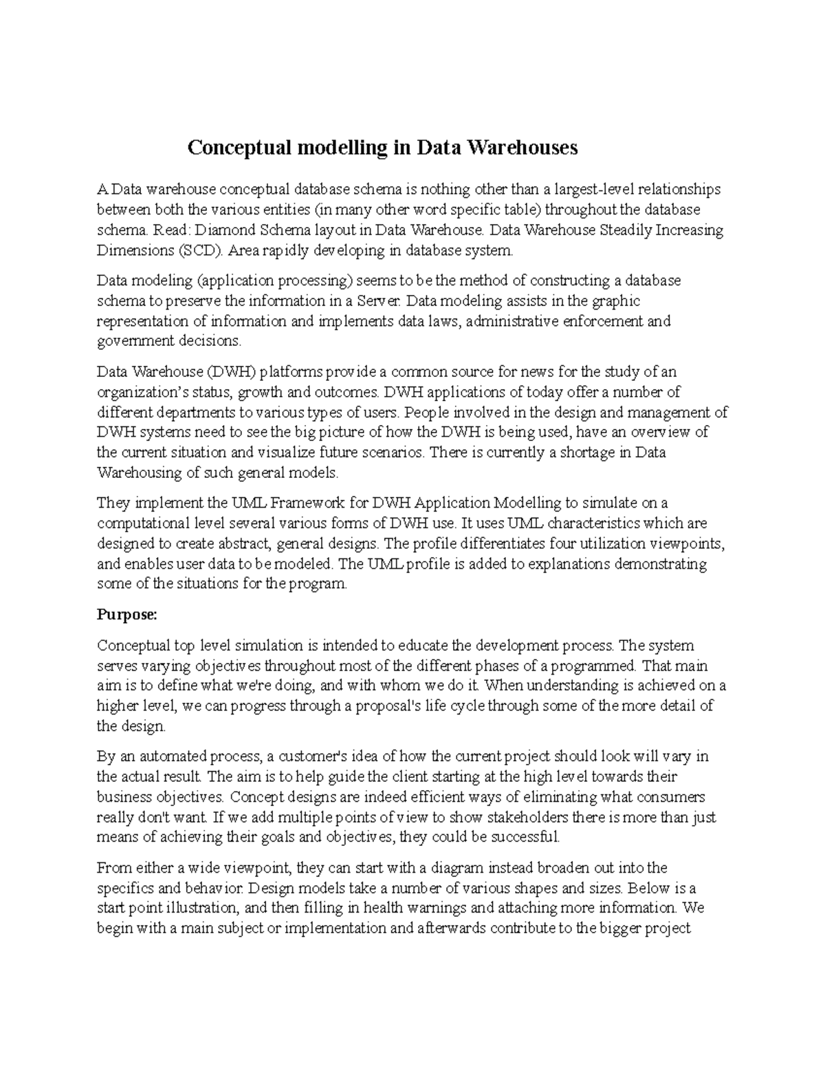 Conceptual modelling in Data Warehouses - Data Mining And Data ...