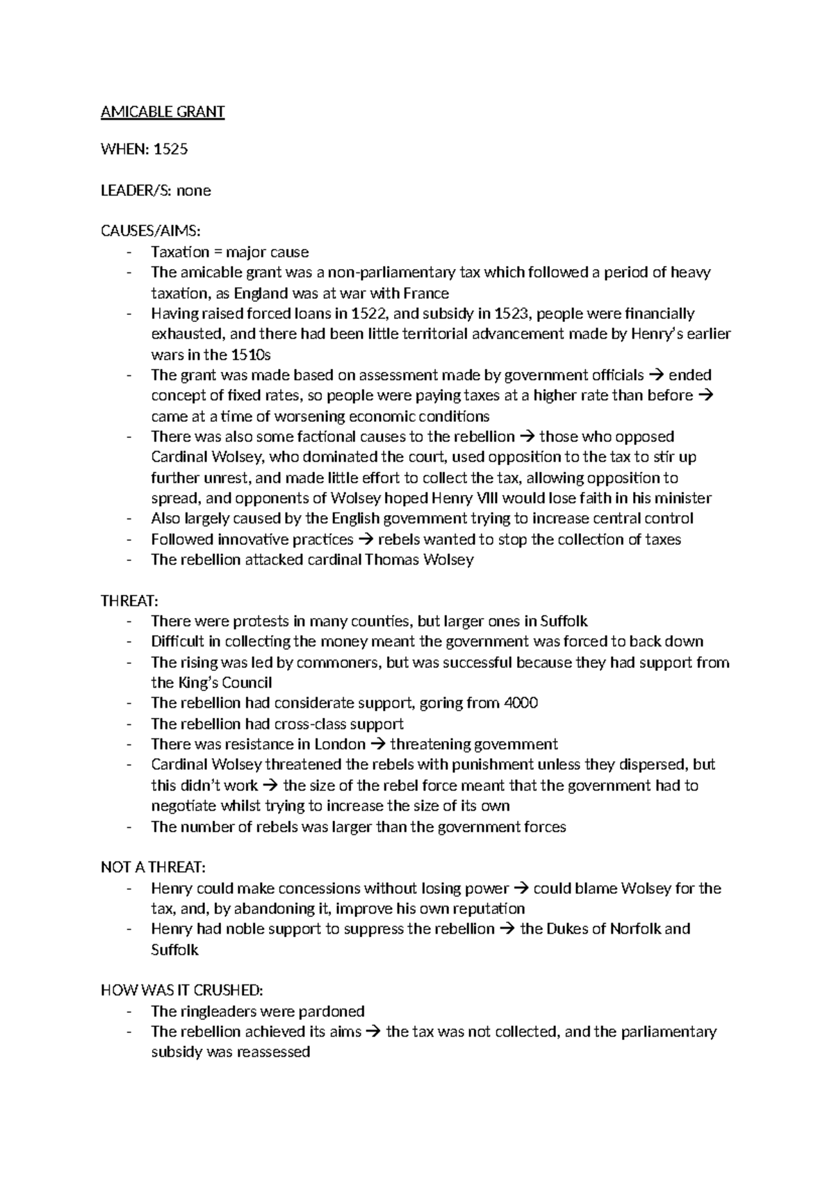 Amicable Grant- rebellion - AMICABLE GRANT WHEN: 1525 LEADER/S: none ...