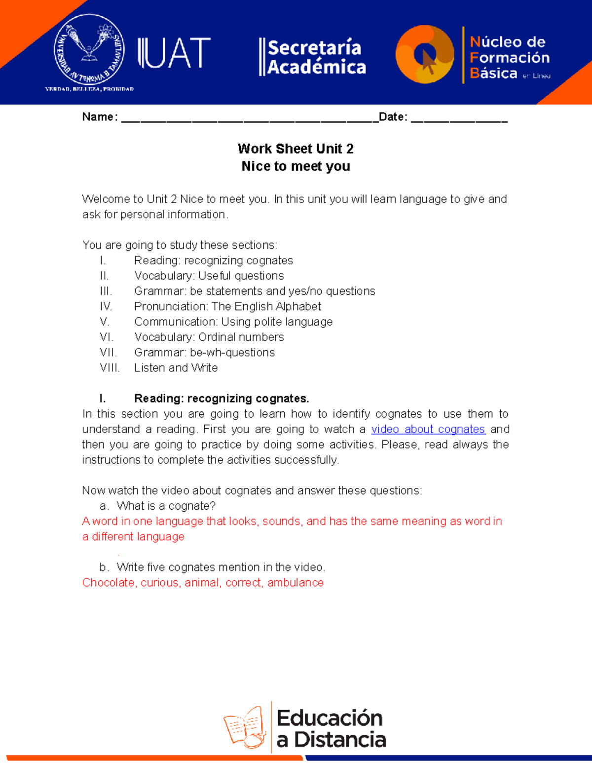 Unit 2 Activities (3) - act resumen de dialogo - Name ...